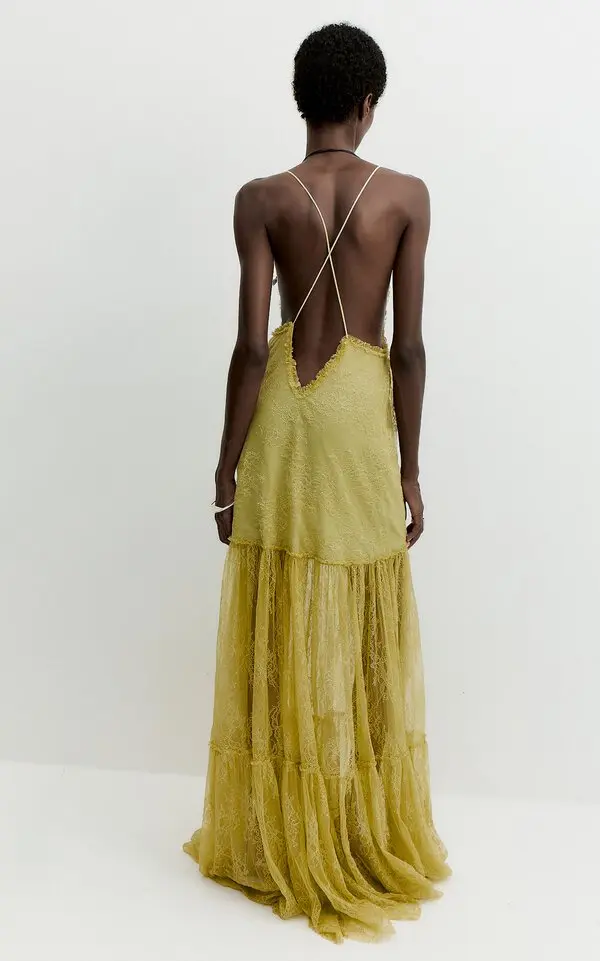 DE LA VALI Isolena Lace Maxi Dress