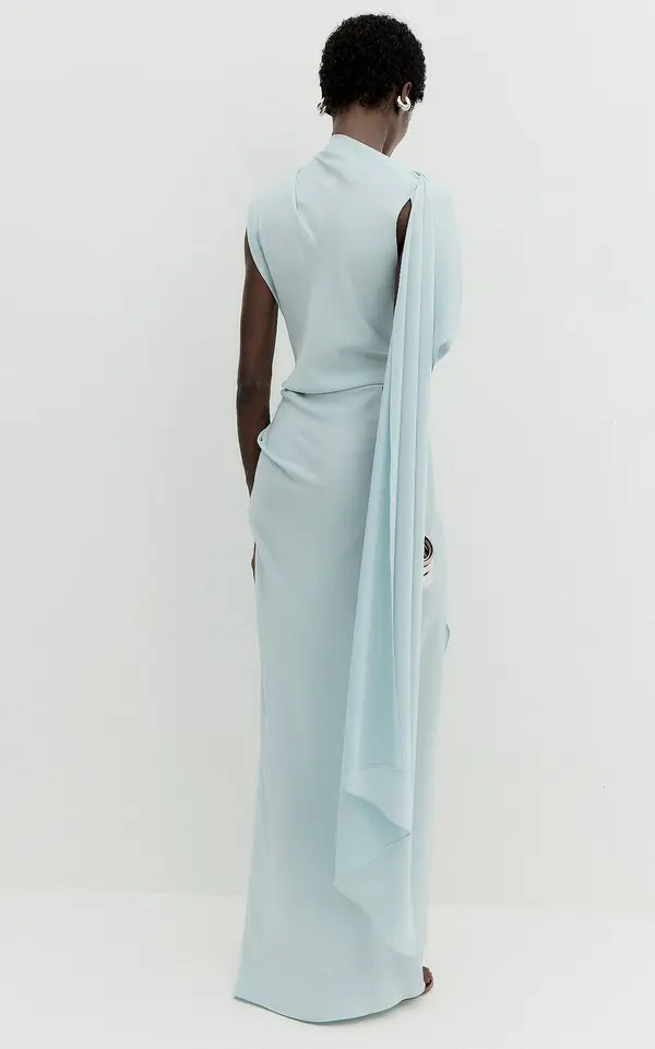 DE LA VALI Lunessa Pleated Maxi Dress