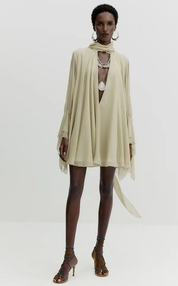 DE LA VALI Ambrose High-neck Mini Dress