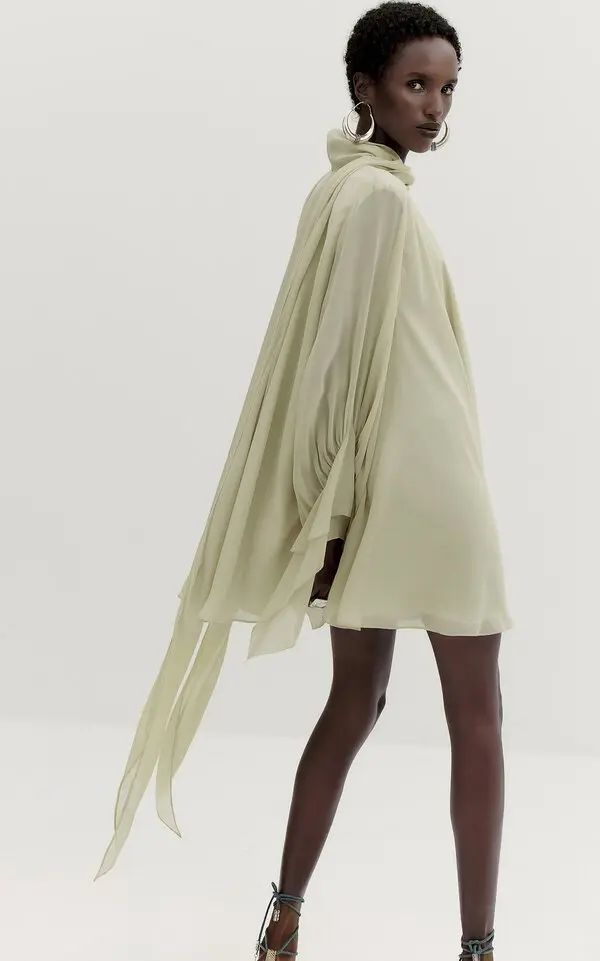 DE LA VALI Ambrose High-neck Mini Dress