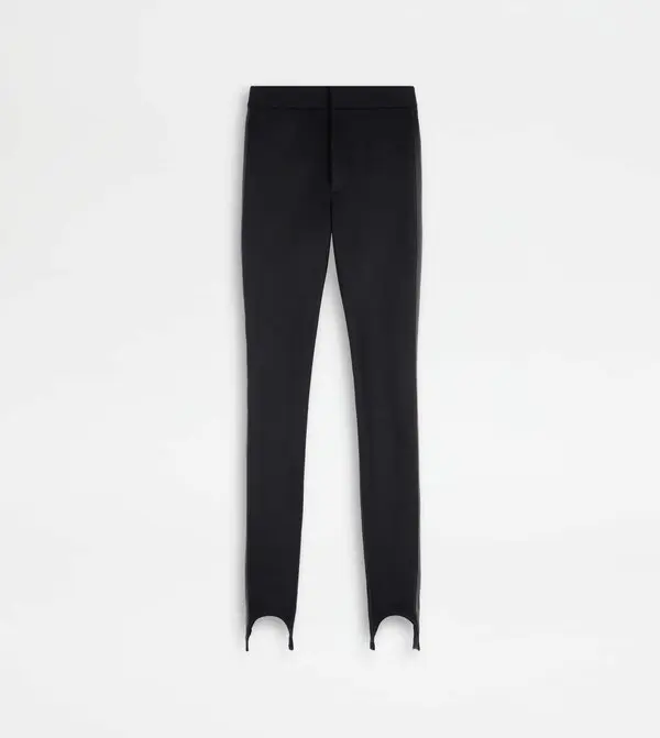 TOD'S Stretch Pants With Bands In Leather