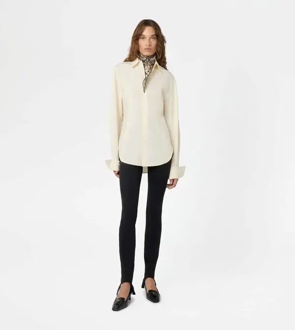 TOD'S Stretch Pants With Bands In Leather