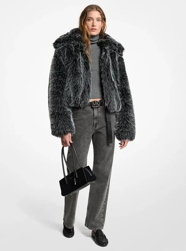 Michael Kors Faux Fur Blouson Jacket In Size By