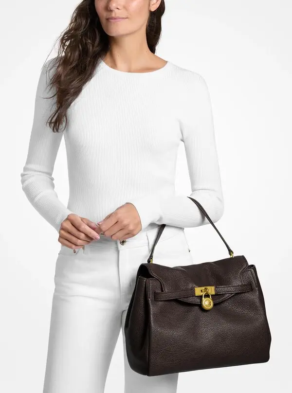 Michael Kors Hamilton Moderne Large Textured Leather Slouchy Satchel In By