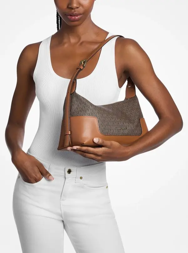 Michael Kors Teddi Medium Signature Logo Slouchy Shoulder Bag In By