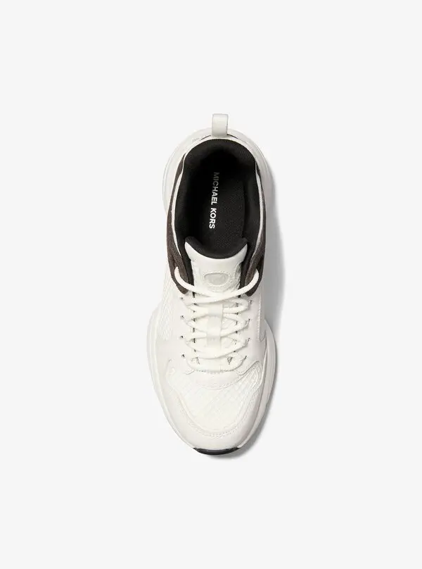 Michael Kors Bowie Mesh And Signature Logo Trainer In Size By