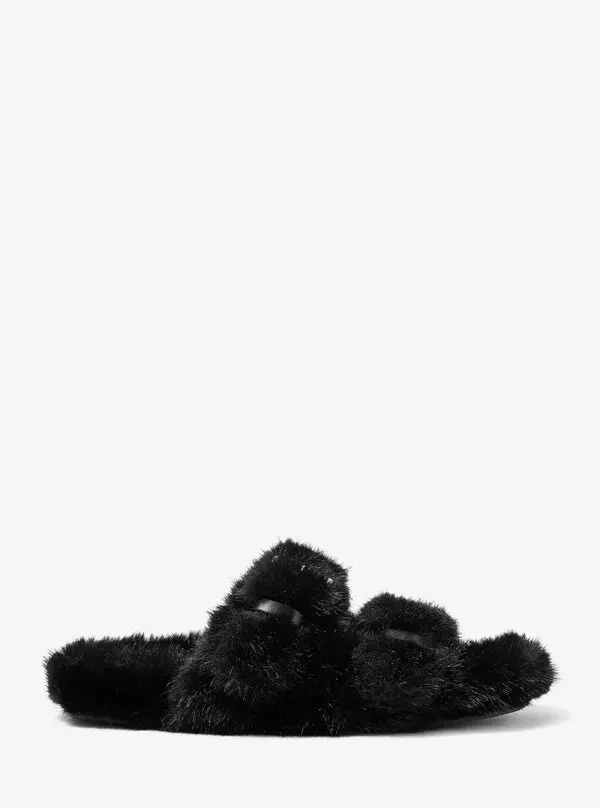Michael Kors Byers Faux Fur Slide Sandal In Size By