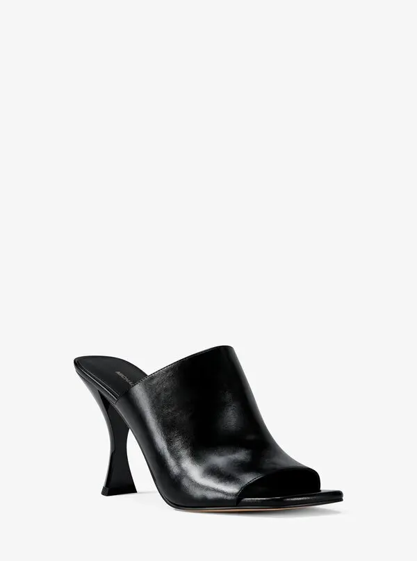 Michael Kors Haisley Leather Mule In Size By - Black