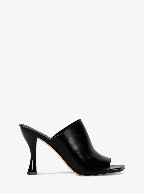 Michael Kors Haisley Leather Mule In Size By - Black