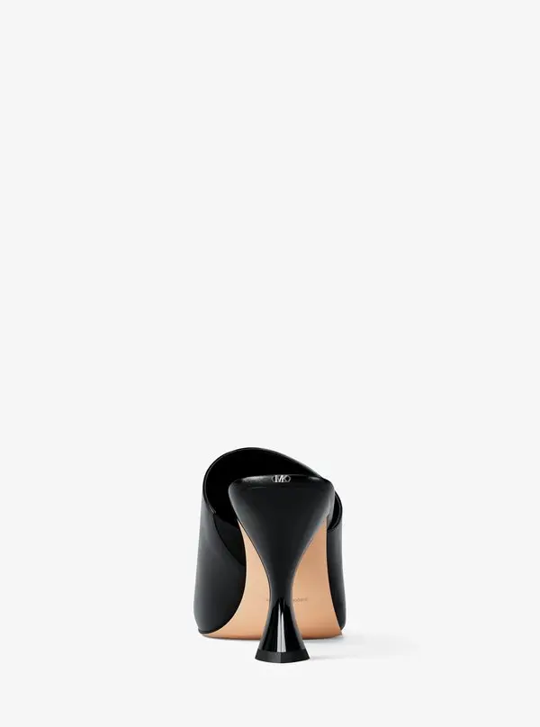 Michael Kors Haisley Leather Mule In Size By - Black