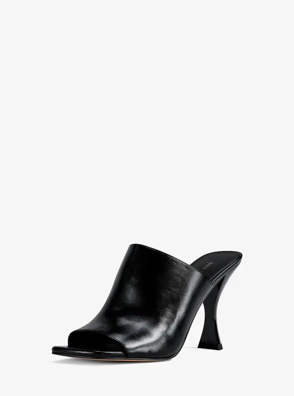Michael Kors Haisley Leather Mule In Size By - Black