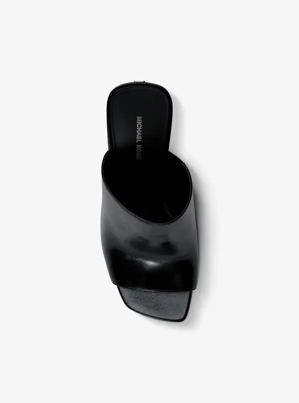 Michael Kors Haisley Leather Mule In Size By - Black