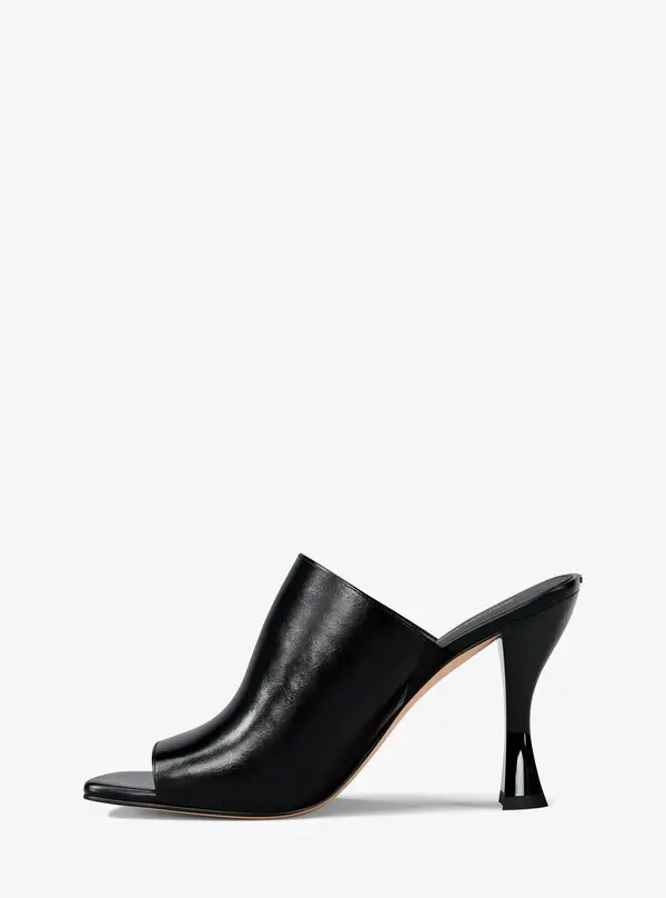 Michael Kors Haisley Leather Mule In Size By - Black