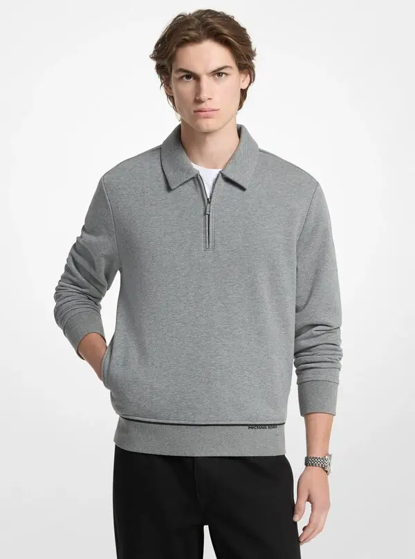 Michael Kors Terry Cotton Blend Polo Sweater In Size By - Grey