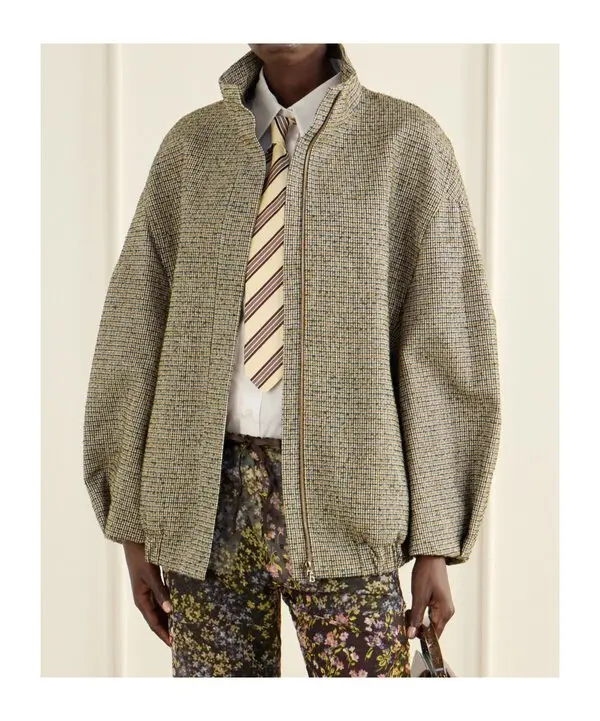 Dries Van Noten Checked Bomber Jacket