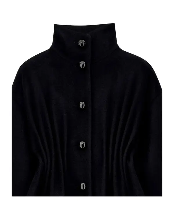 Emporio Armani Ruched-waist High-neck Coat
