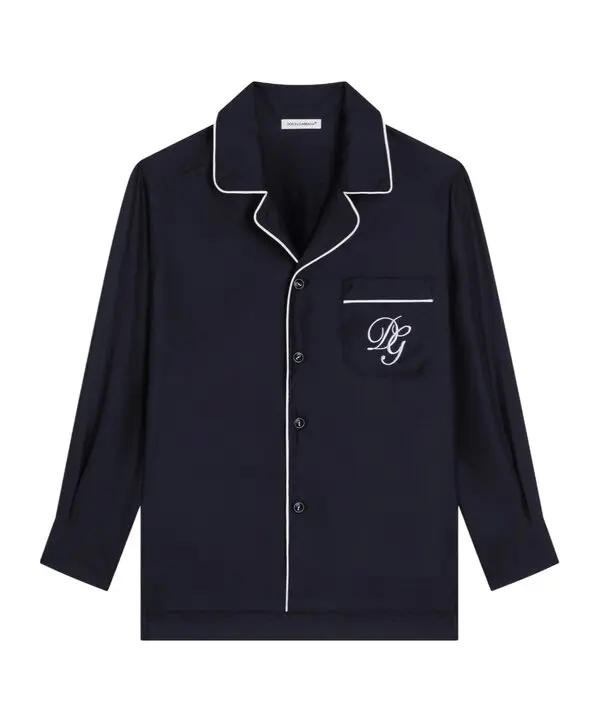 Dolce & Gabbana Logo-embroidered Piped Shirt