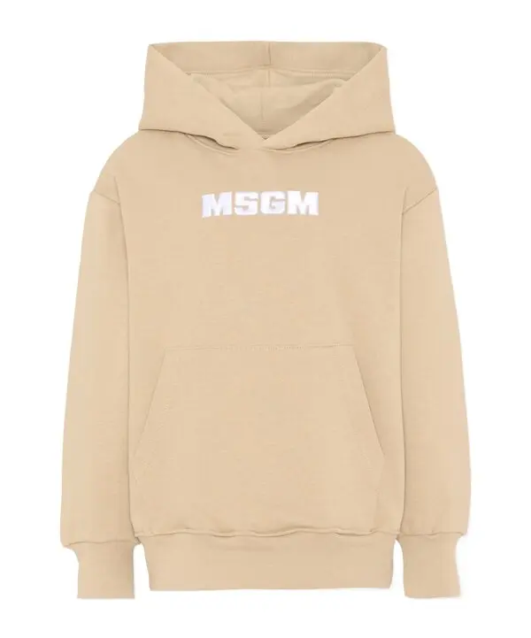 MSGM Logo Hooded Sweatshirt - Beige