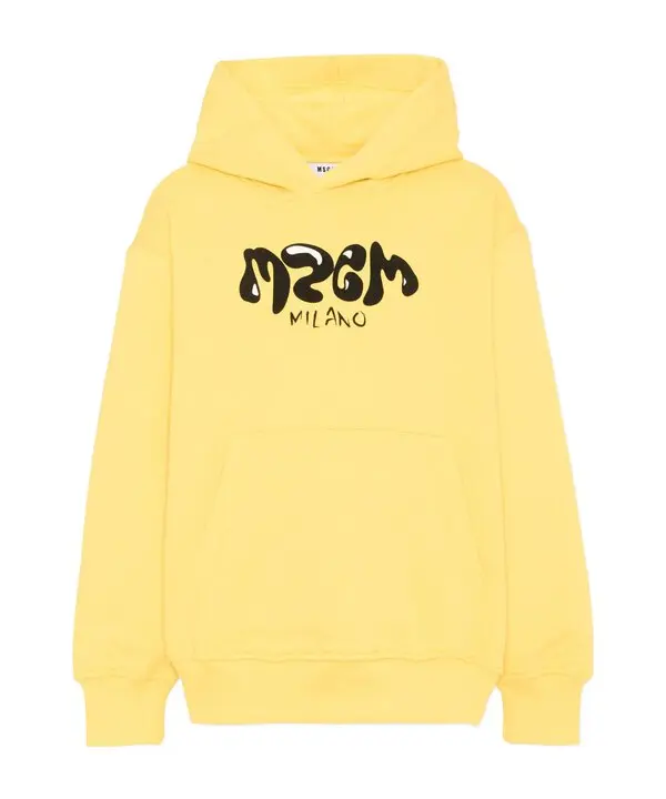 MSGM Logo-print Hoodie - Yellow
