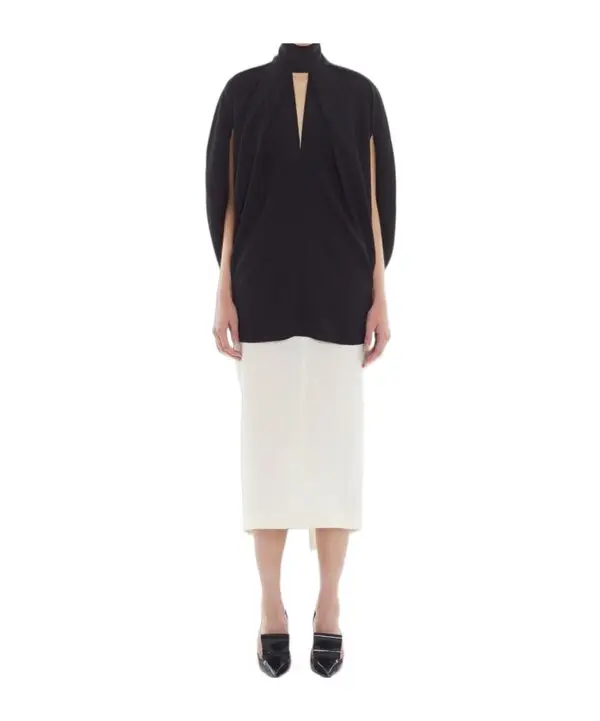 LANVIN Bow-decorated Crepe Backless Top
