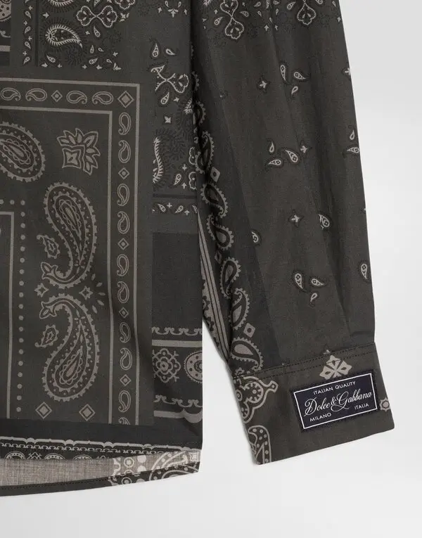 Dolce & Gabbana Bandana-print Poplin Shirt