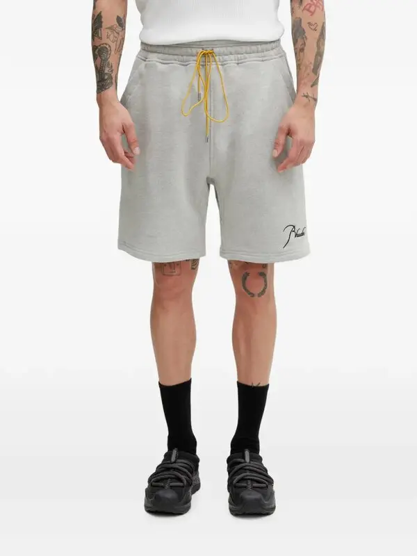 Rhude Logo-embroidered Drawstring Shorts - Grey