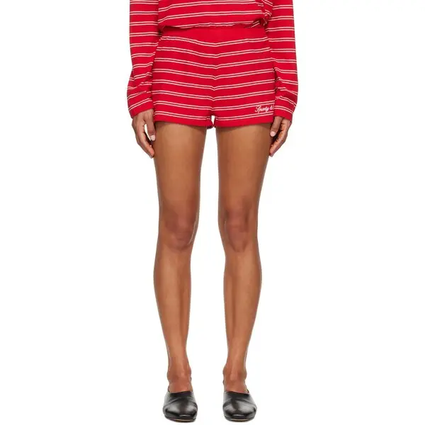 SPORTY  RICH Sporty Rich Striped Elasticated Waistband Shorts