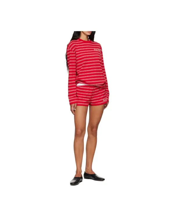 SPORTY  RICH Sporty Rich Striped Elasticated Waistband Shorts