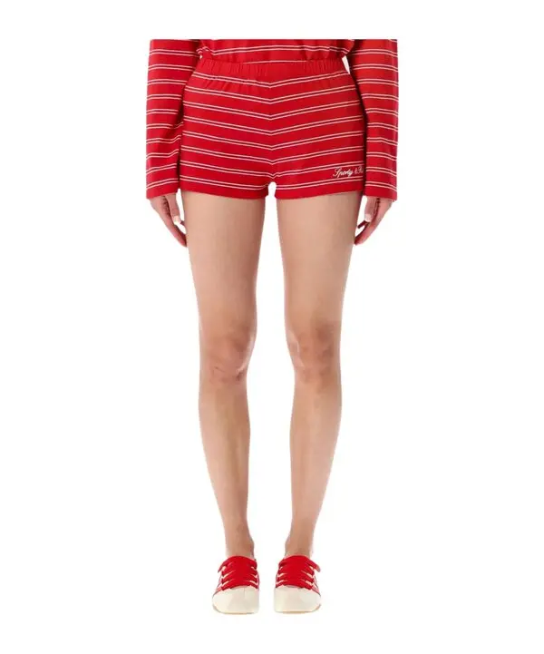 SPORTY  RICH Sporty Rich Striped Elasticated Waistband Shorts