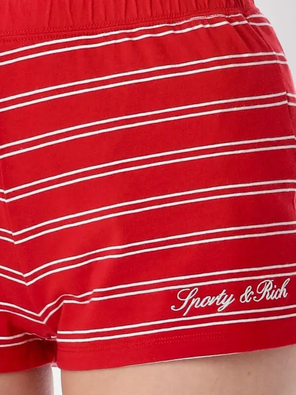 SPORTY  RICH Sporty Rich Striped Elasticated Waistband Shorts