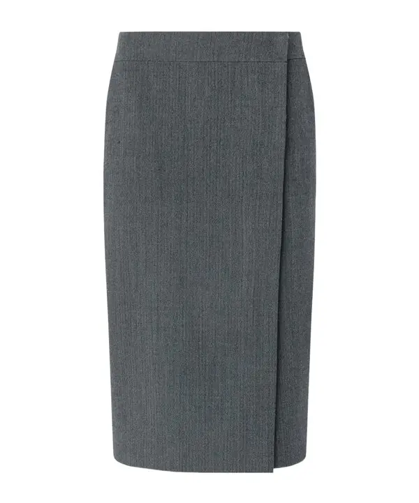 Ermanno Scervino Herringbone-pattern Wrap Midi Skirt - Black