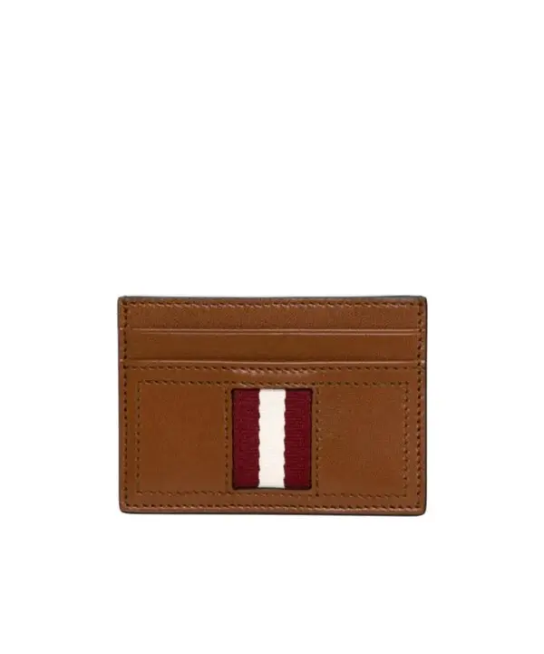 Bally Striped Card Holder - Brow