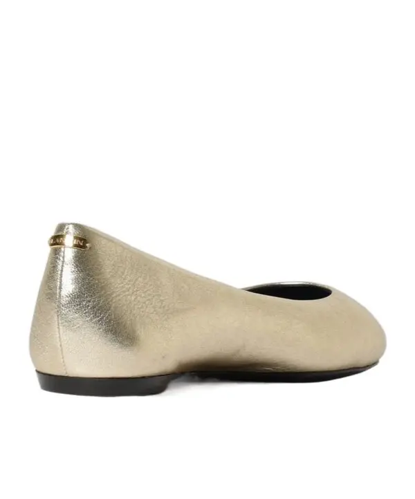 LANVIN Metallic-finish Leather Ballet Flats