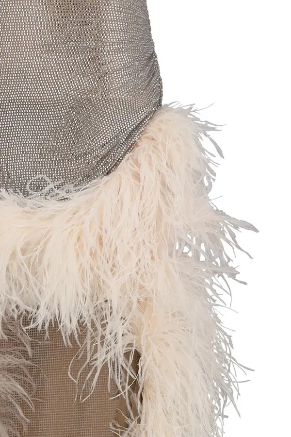 Giuseppe Di Morabito Feather Trim Embellished Dress