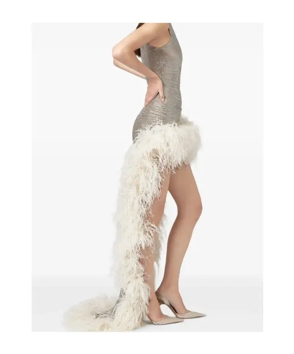 Giuseppe Di Morabito Feather Trim Embellished Dress