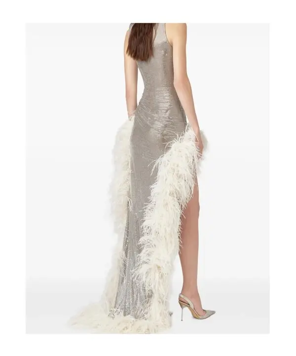 Giuseppe Di Morabito Feather Trim Embellished Dress