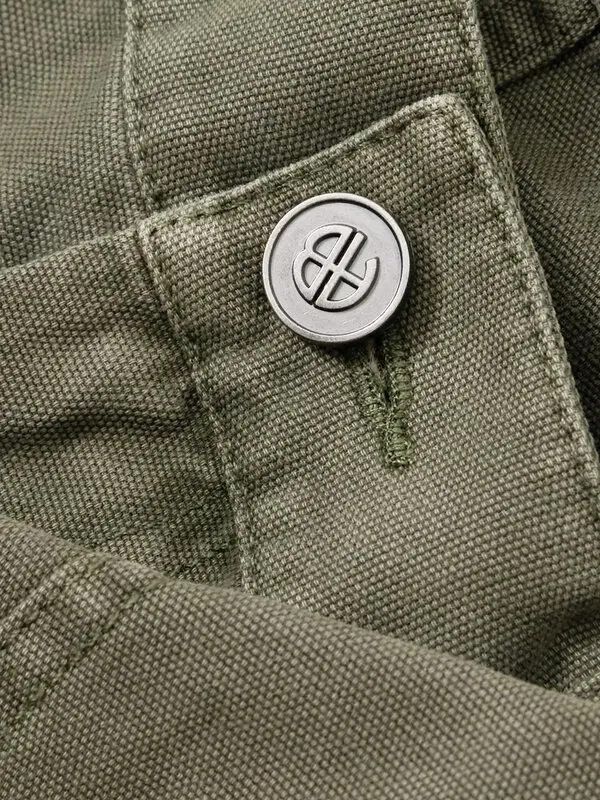 ANINE BING Patch-pocket Cotton Trousers - Green