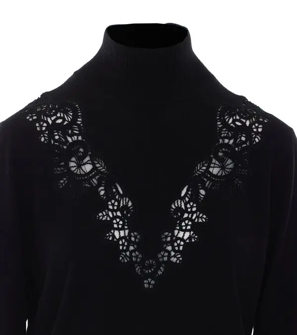 Zimmermann Lace Trim Turtleneck Knitted Sweater