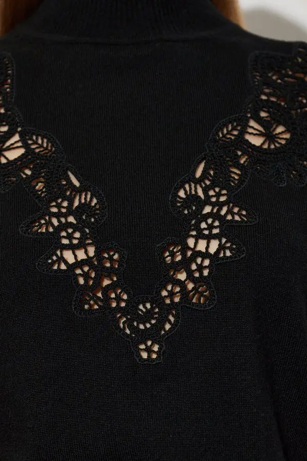 Zimmermann Lace Trim Turtleneck Knitted Sweater