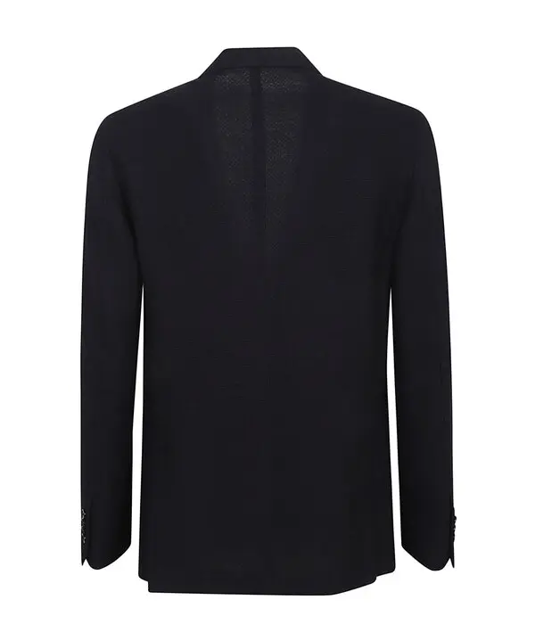 LARDINI Single-breasted Logo Detailed Jacket - Black