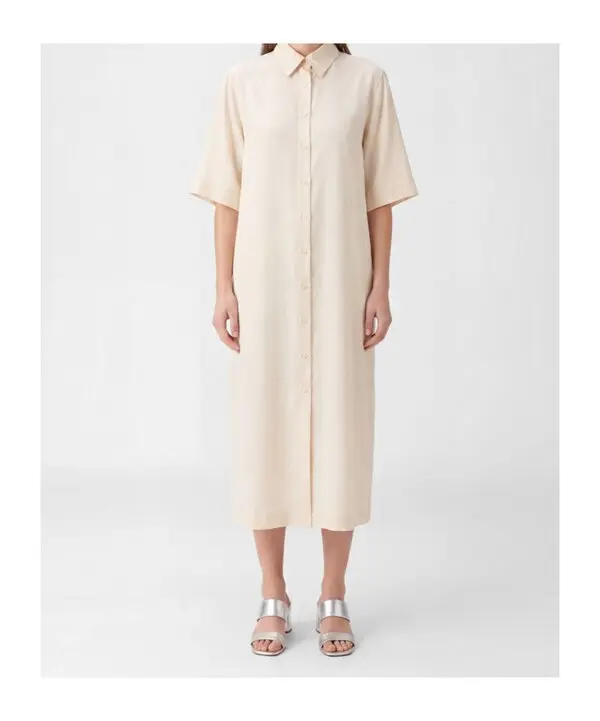 Carven Dr447 Satin Shirt Dress