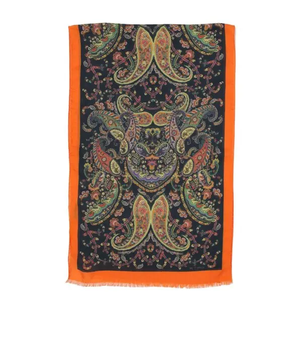 Etro Floral Paisley-patterned Frayed Scarf