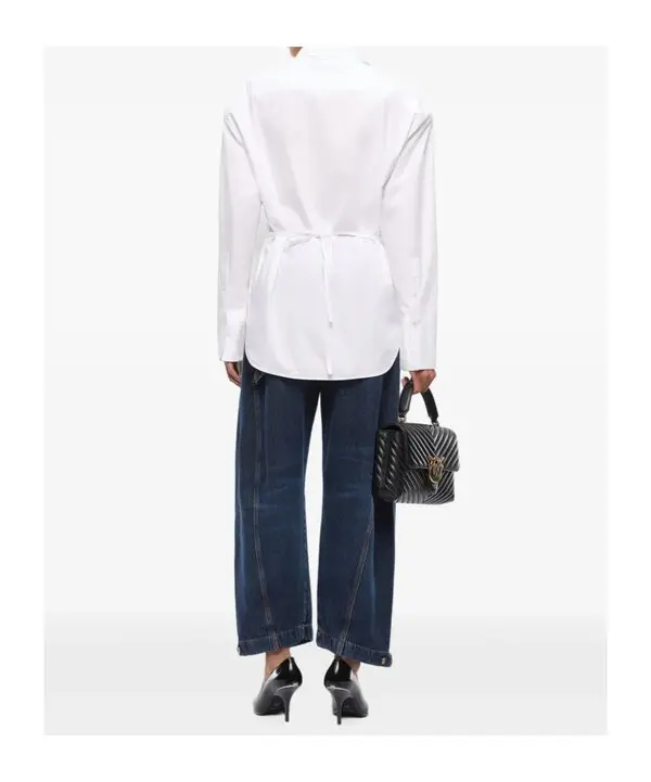Pinko Slim-fit Shirt With Drawstring - White