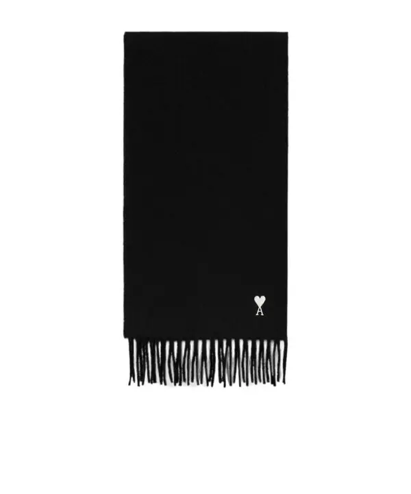 AMI Paris Wool Scarf With De Coeur