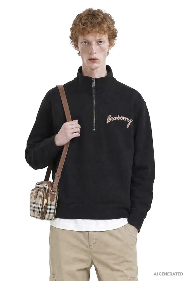 Burberry Cotton Jersey Half-zip Sweatshirt
