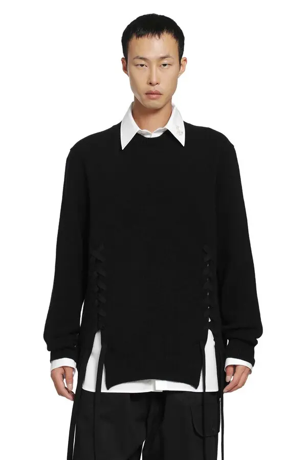 Simone Rocha Merino Lace-up Hem Jumper