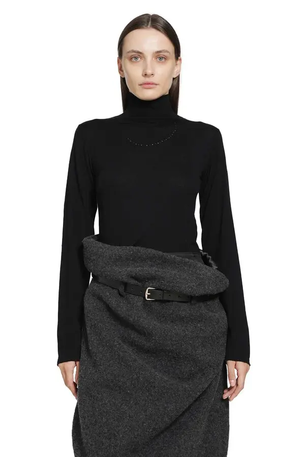 PILLINGS Wool Turtleneck Top