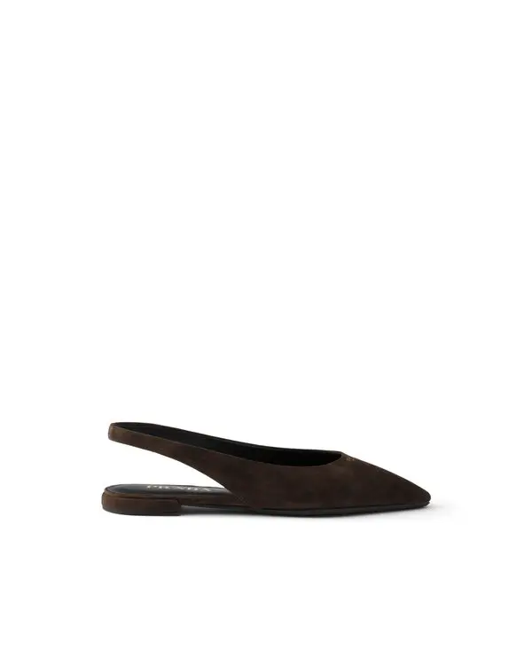 Prada Suede Ballerinas - Brown