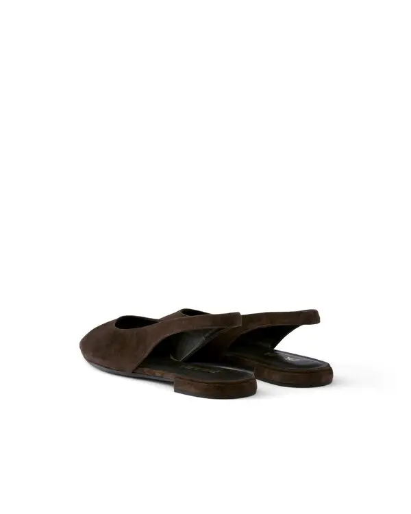 Prada Suede Ballerinas - Brown
