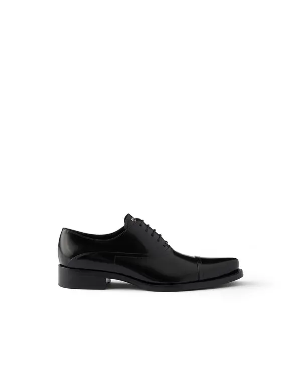Prada Brushed Leather Lace-up Shoes